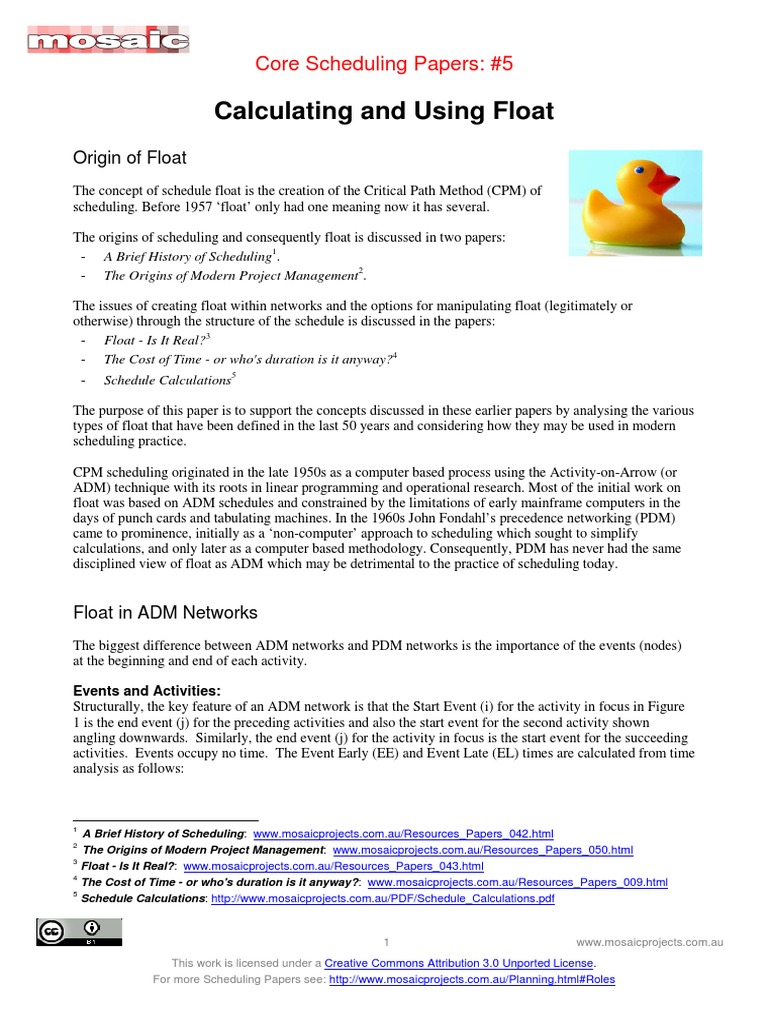 Calculating and Using Float | PDF | Scheduling (Computing) | Project ...