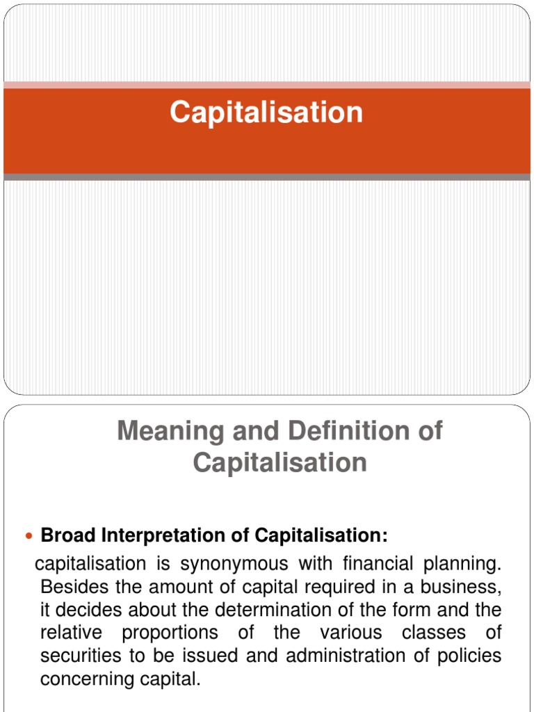 Chapter 7 Capitalisation | PDF | Stocks | Dividend