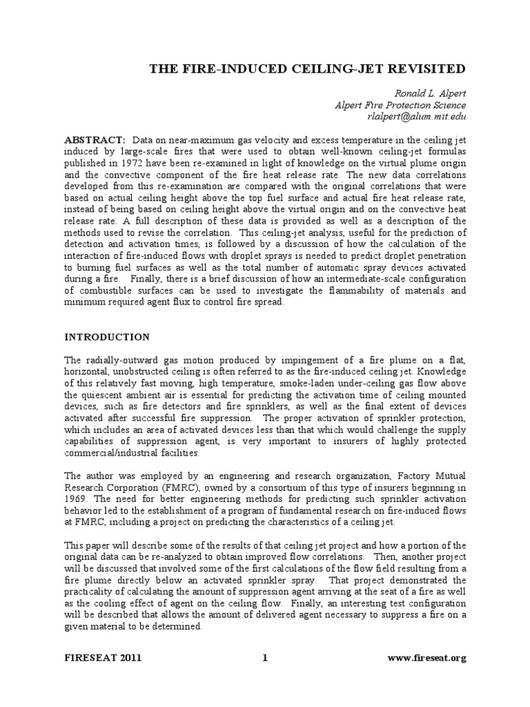 The Fire-Induced Ceiling-Jet Revisited | PDF