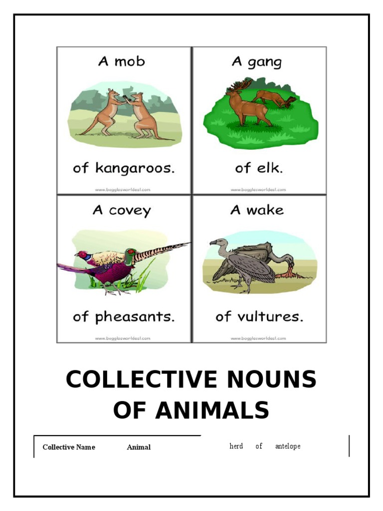 Collective Nouns of Animals | PDF | Domesticated Animals | Animals And ...