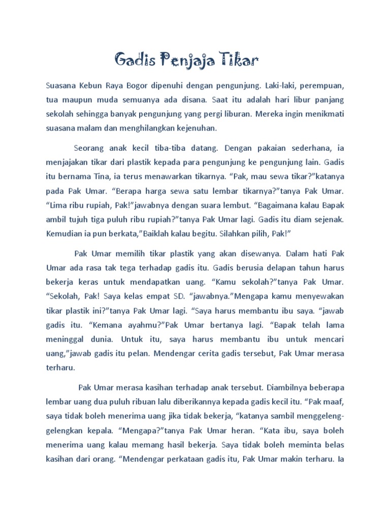 Gadis Penjaja Tikar | PDF