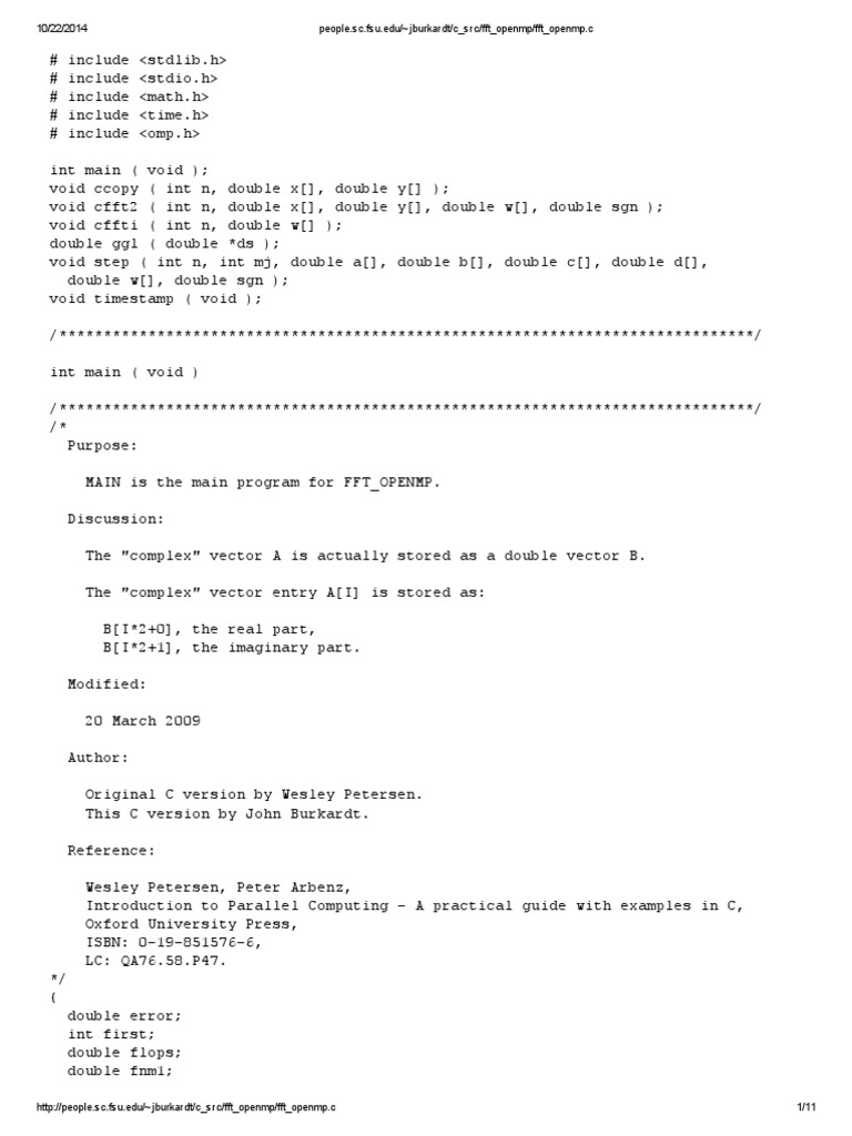 Fft Openmp Pdf Computer Programming Computing