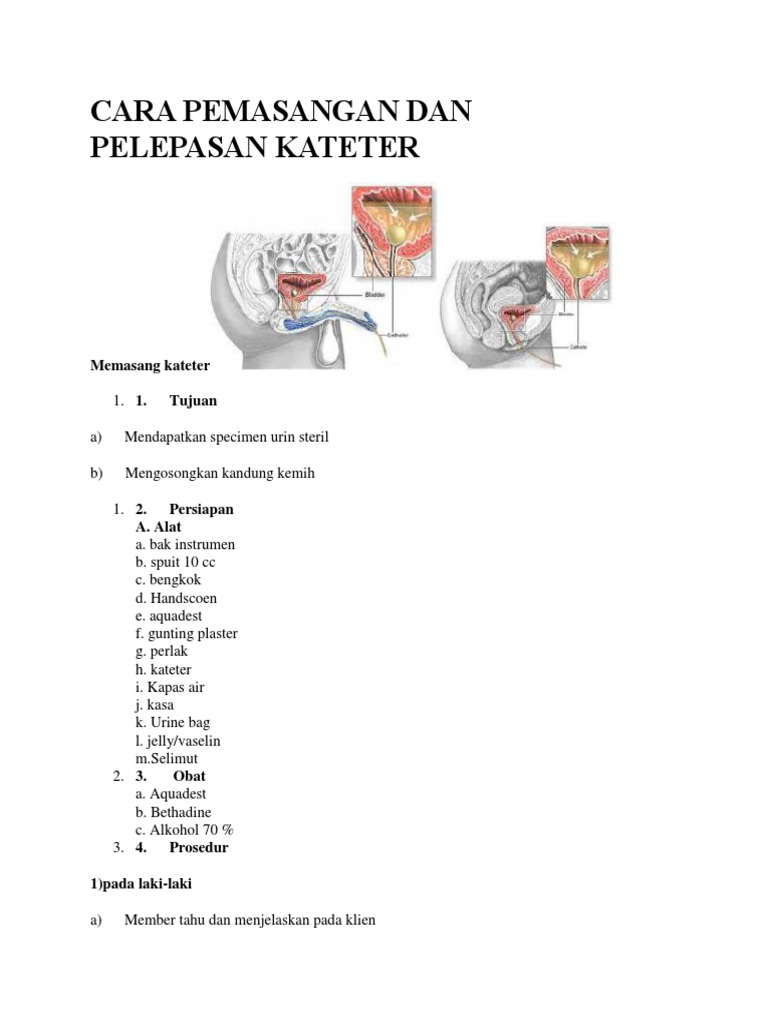 Cara Pemasangan Dan Pelepasan Kateter | PDF