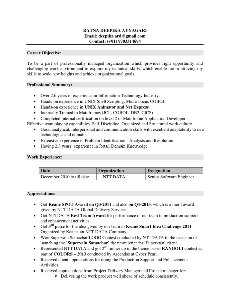 Sample Resume | PDF | Unix | Ibm Db2