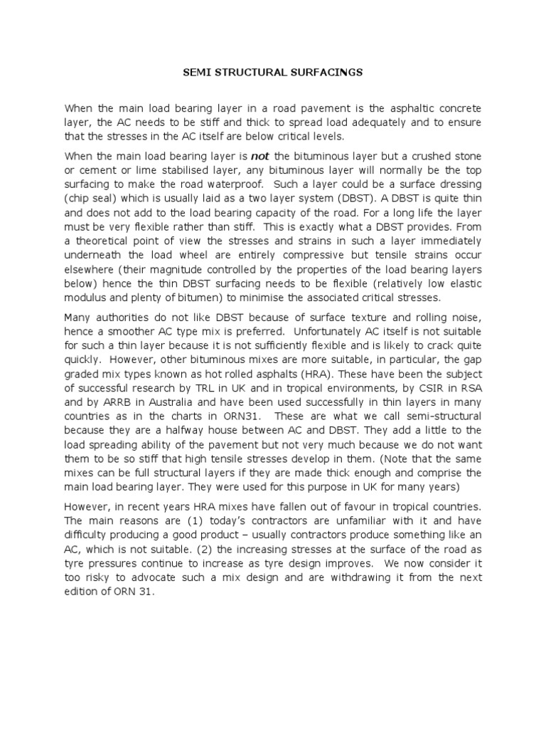 Semi-Structural Surfacing Solutions | PDF | Asphalt | Road Surface