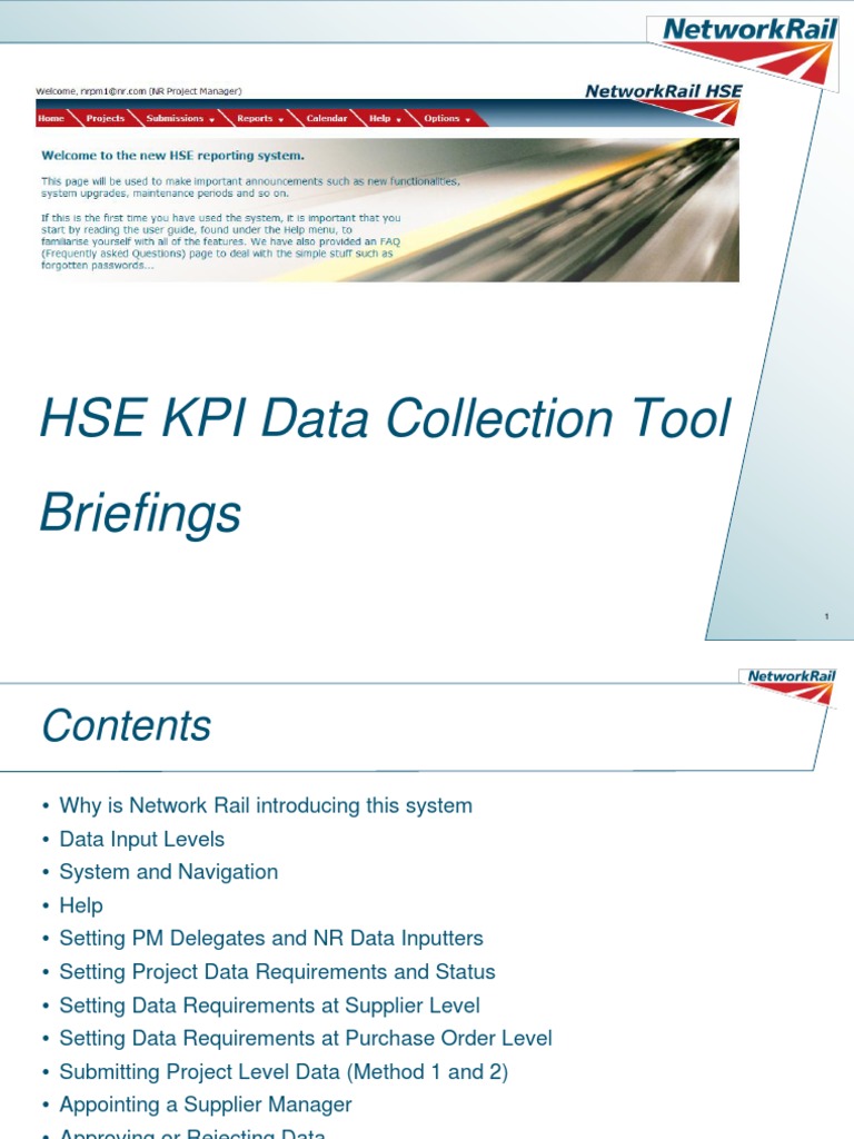 HSE KPI Data Collection Tool Briefings | PDF | Software | Computing