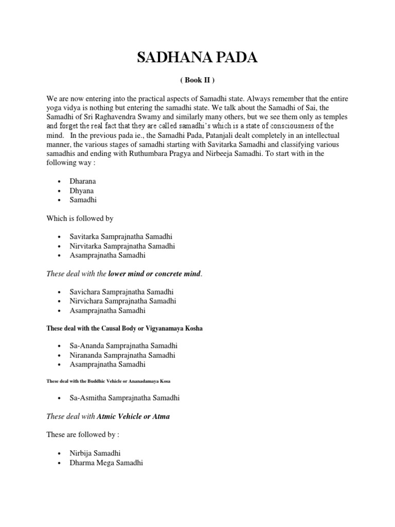 PatanjaliYogaSutra SADHANA PADA | PDF | Karma | Ātman (Hinduism)