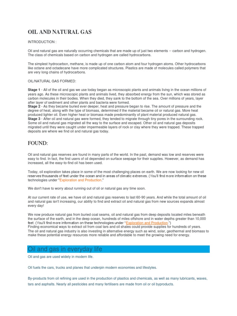 OIL and GAS Introduction | PDF | Oil Spill | Petroleum