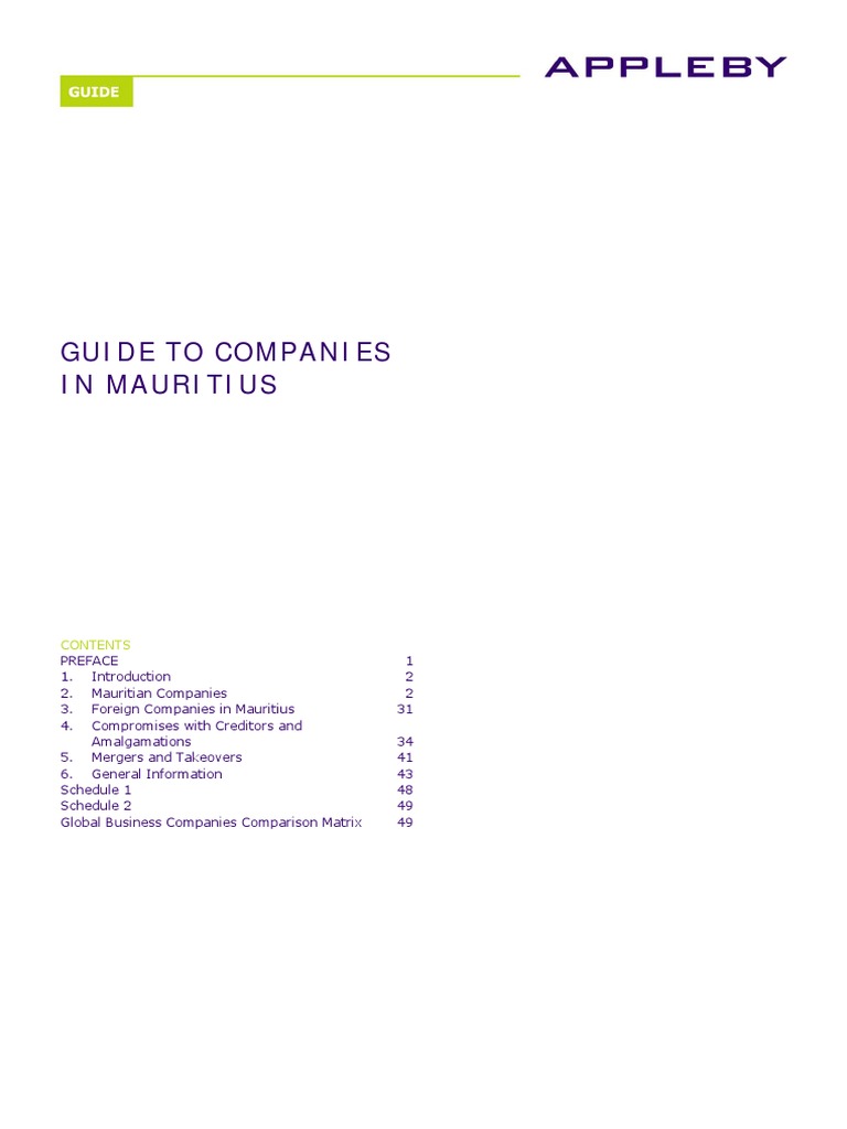 Guide to Companies in Mauritius | PDF | Board Of Directors | Corporations