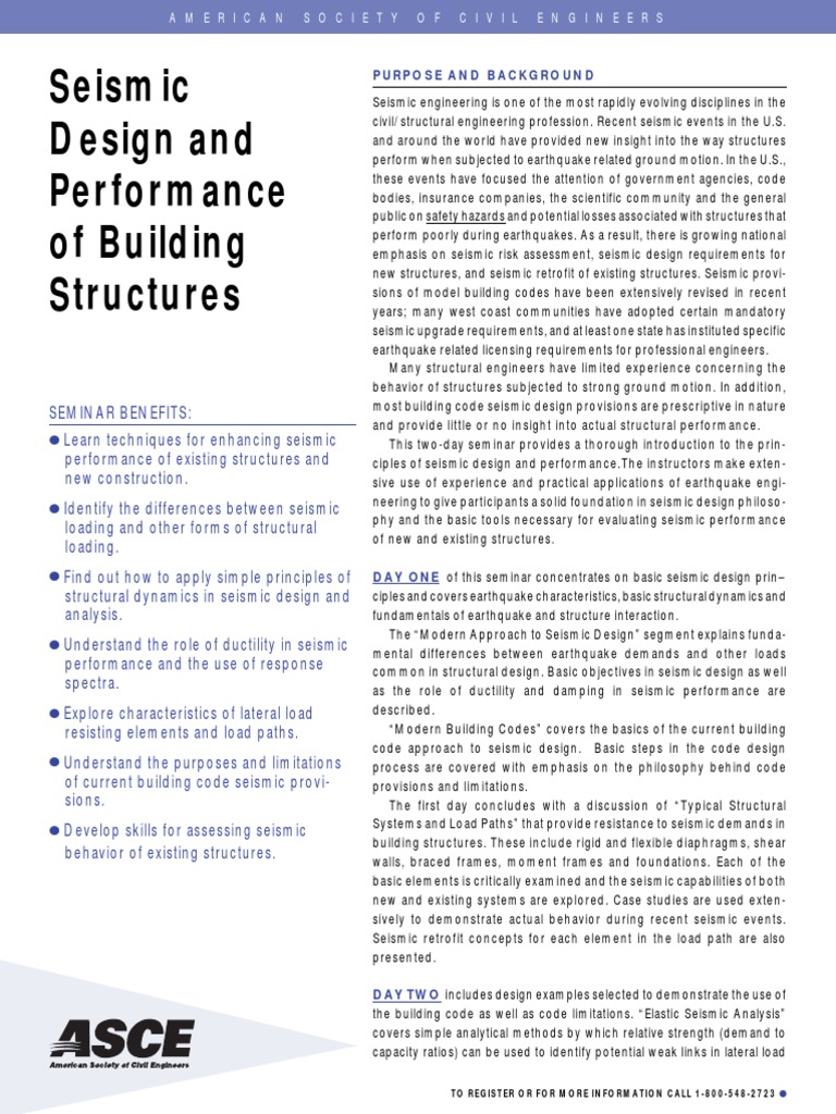 Seismic Design and Performance of Building Structures | PDF ...