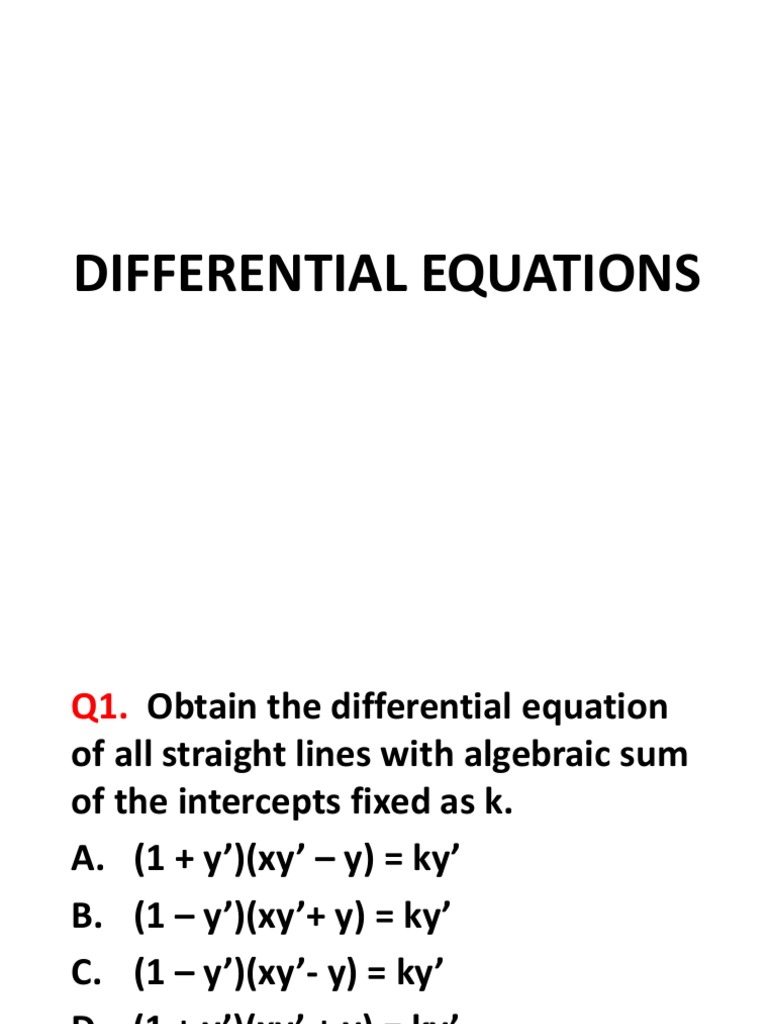 Differential Equations Set II | Radioactive Decay | Equations