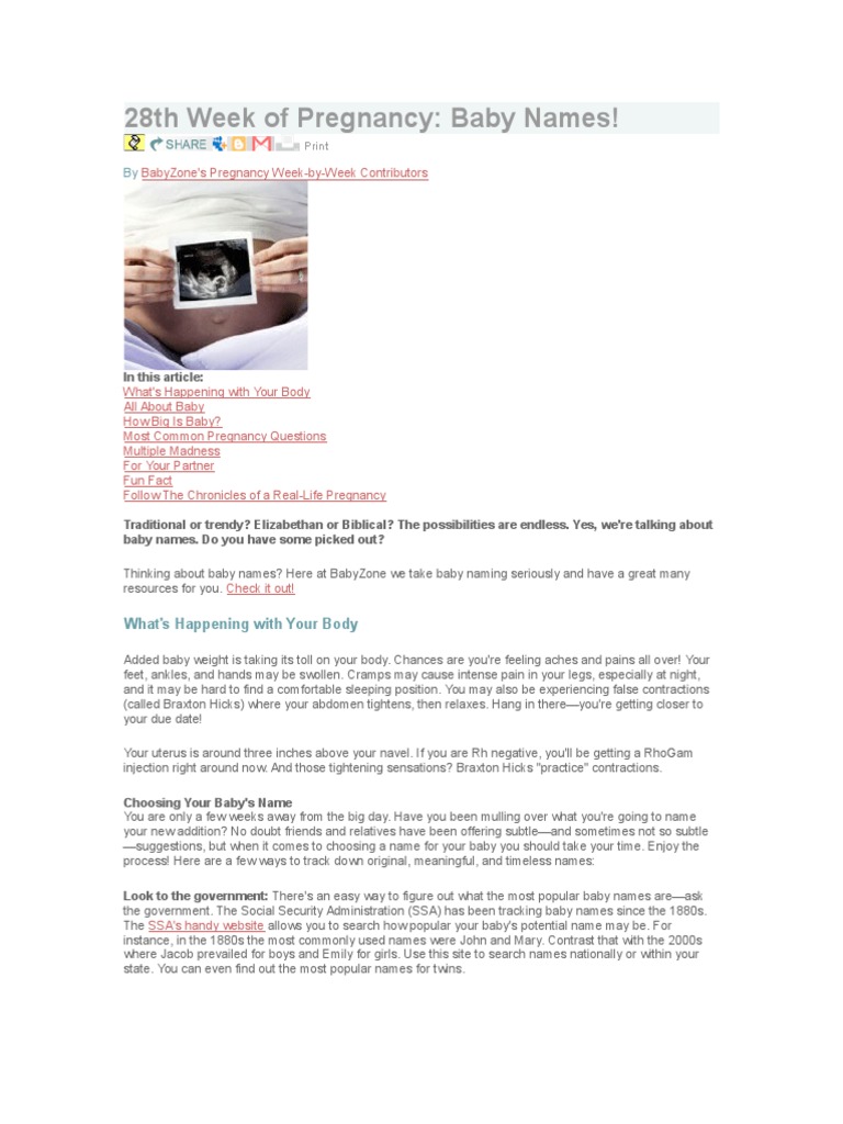 28th Week of Pregnancy | PDF