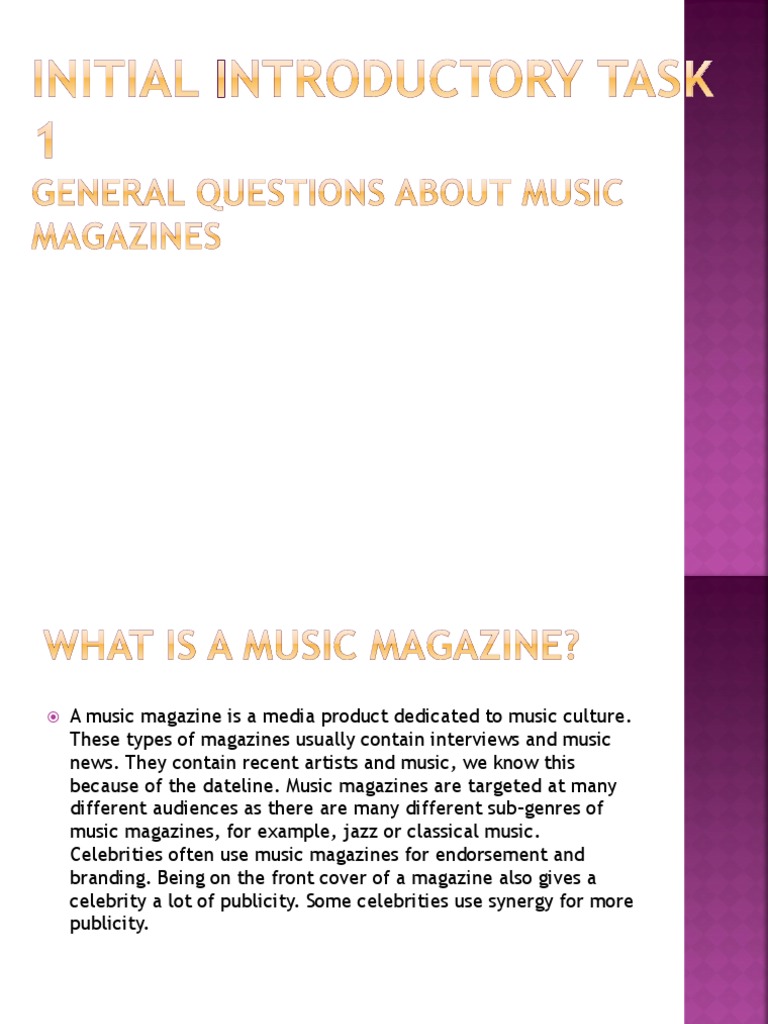 Intial Introductory Task 1 | PDF | Concert | Celebrity