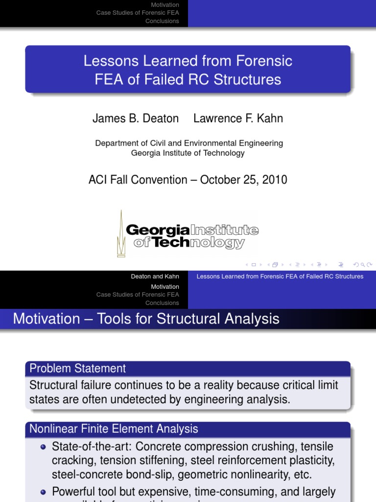 Lessons Learned From Forensic FEA of Failed RC Structures PDF ...