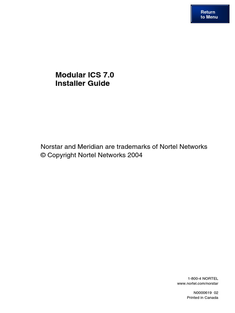 Norstar Meridian MICS 70 Installation Manual Nortel Programming Guide ...