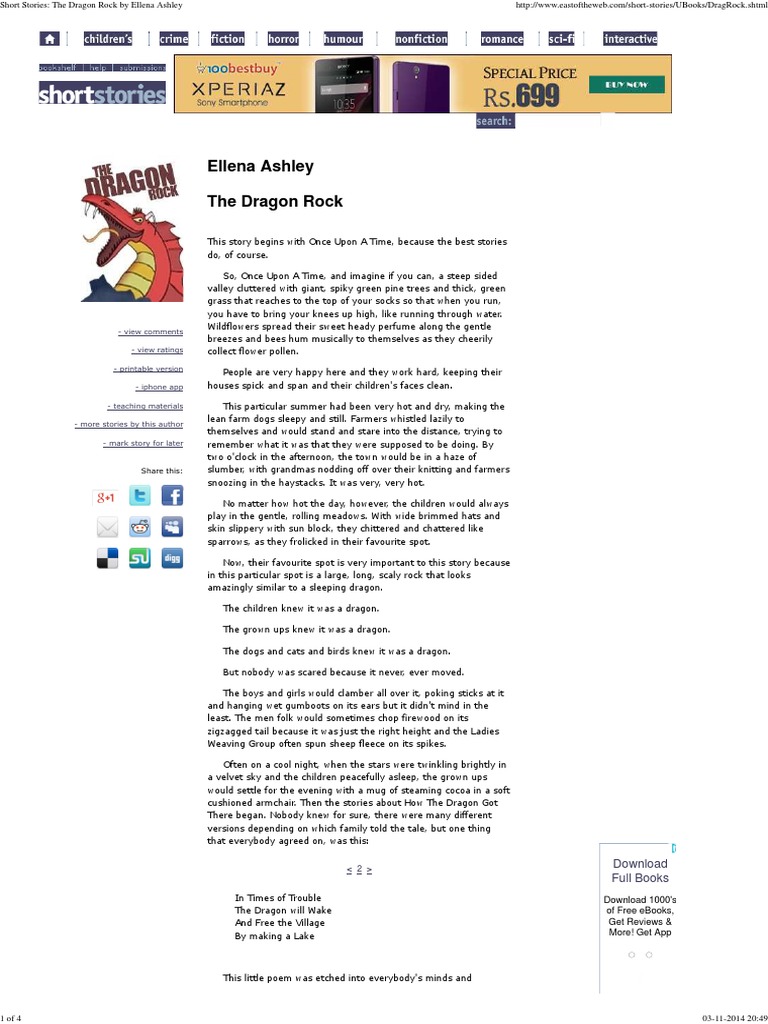 The Dragon Rock by Ellena Ashley - Kids Story | PDF | Plants | Nature