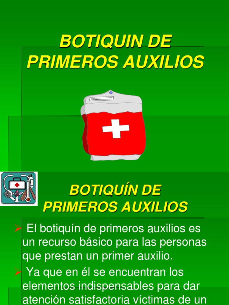 Botiquin Escolar | PDF | Primeros auxilios | Especialidades Medicas