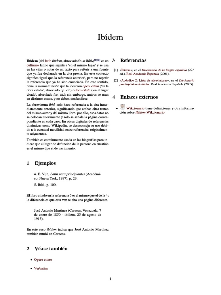 Ibídem PDF | PDF | Referencia | Lexicología