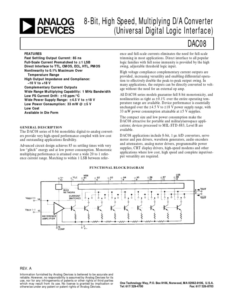 DAC0808 datasheet | Amplifier | Capacitor | Free 30-day Trial | Scribd