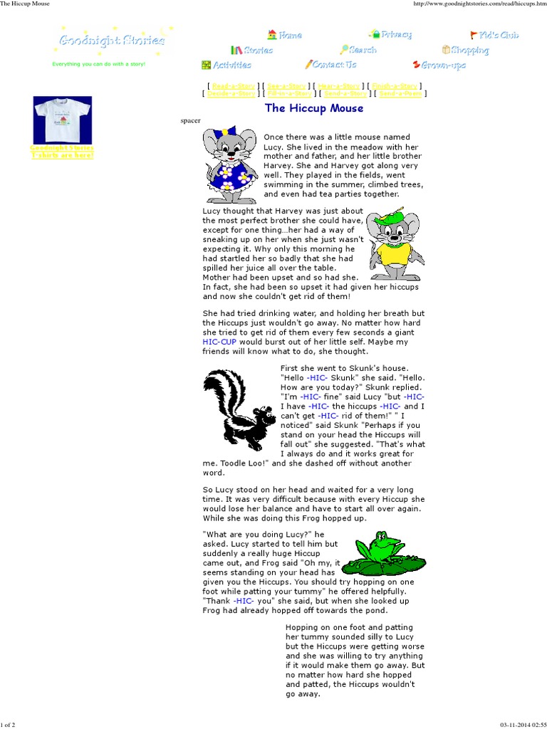 The Hiccup Mouse - Kids Story | PDF | Language Arts & Discipline | Art