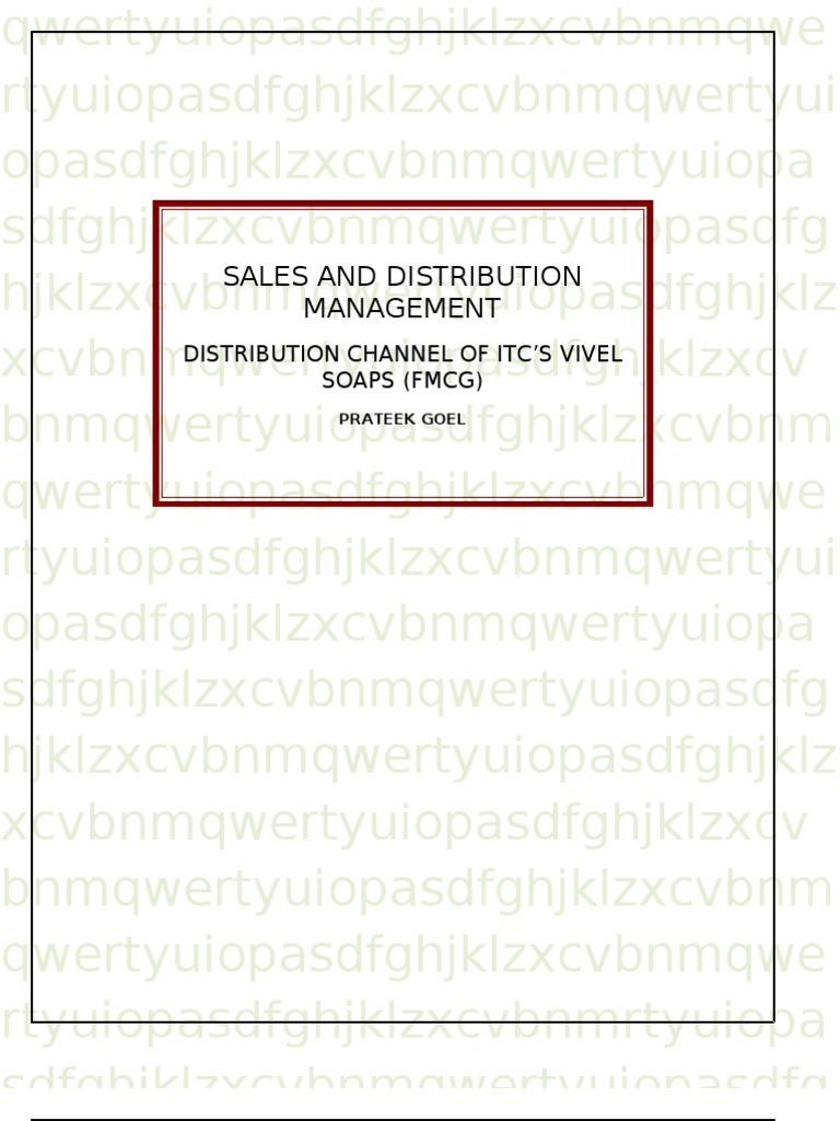 Sales and Distribution Process of Itc Vivel Soaps | PDF | Retail | Business