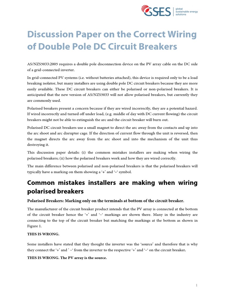 DC Circuit Breaker Wiring | PDF | Electrical Wiring | Power Inverter