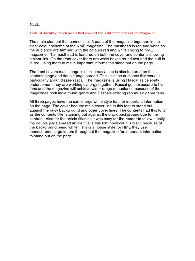 NME Magazine Design Elements Explained | PDF | Language Arts ...