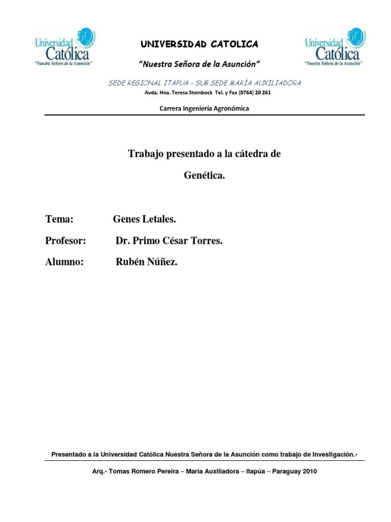 Genes Letales y Deletereos | PDF | Genética | Biología