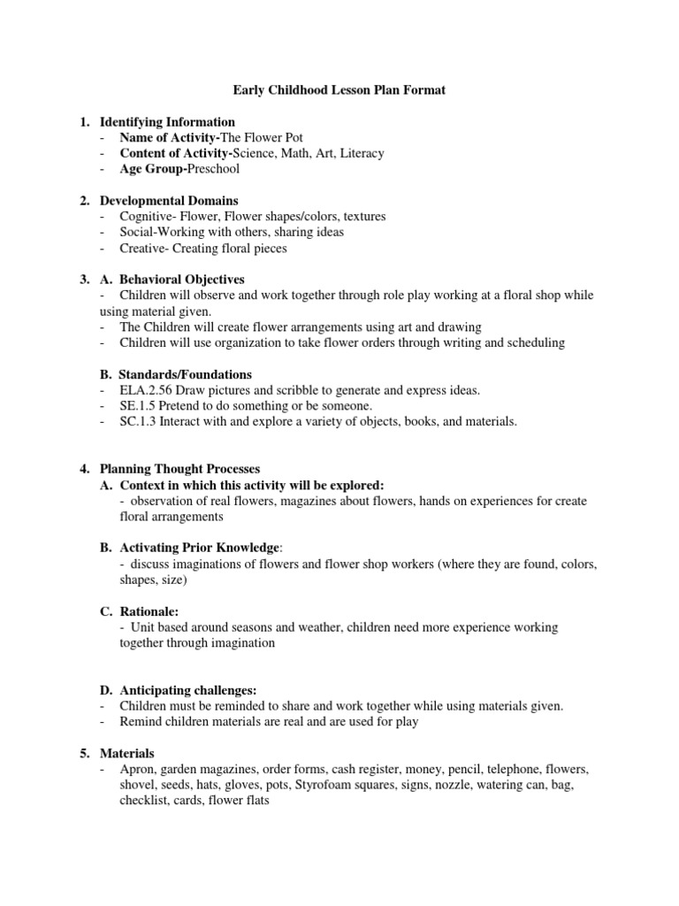 Lesson Plan Prop Doughty | PDF | Flowers | Lesson Plan