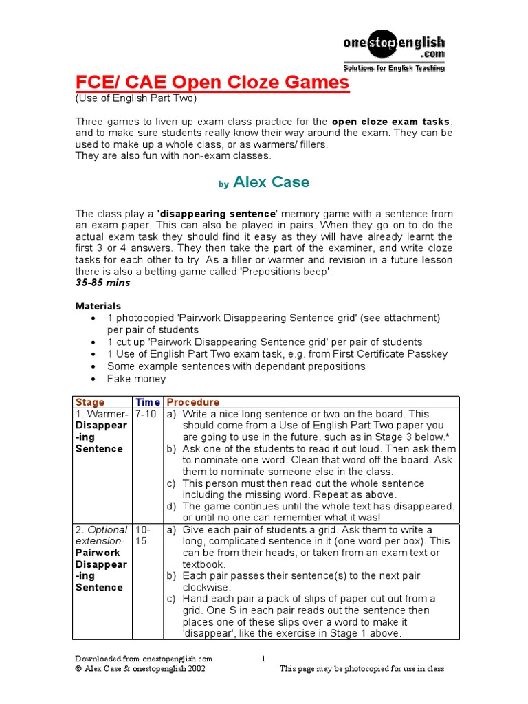 Disappearing Sentence Classroom Games | PDF | Test (Assessment) | Word