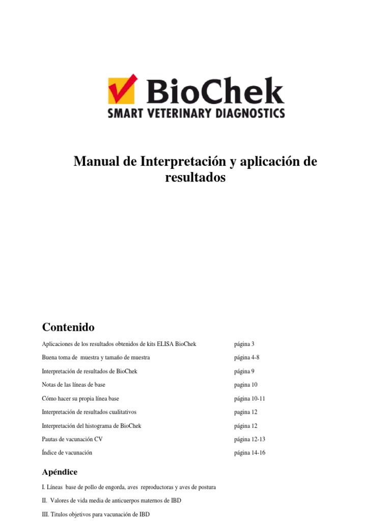 Manual de Interpretación BioChek Septiembre 2012 | PDF | Muestreo ...