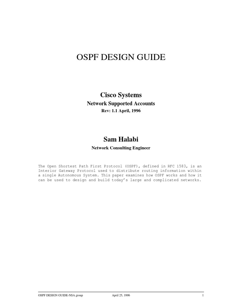 Ospf Design Guide | PDF | Routing | Computer Networking