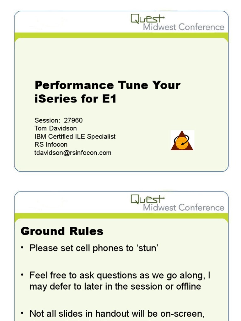 Performance Tune Your Iseries For E1 | PDF | Database Index | Databases