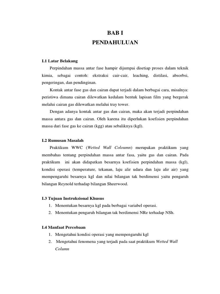 Wetted Wall Column | PDF