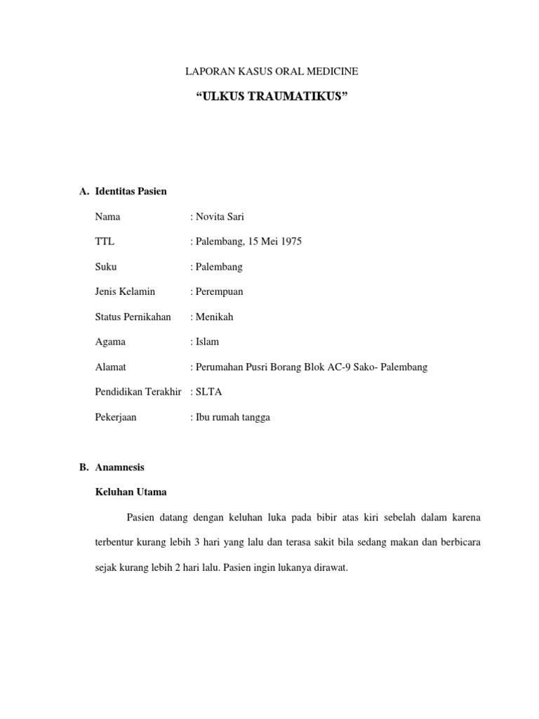 OM Ulkus Traumatikus | PDF