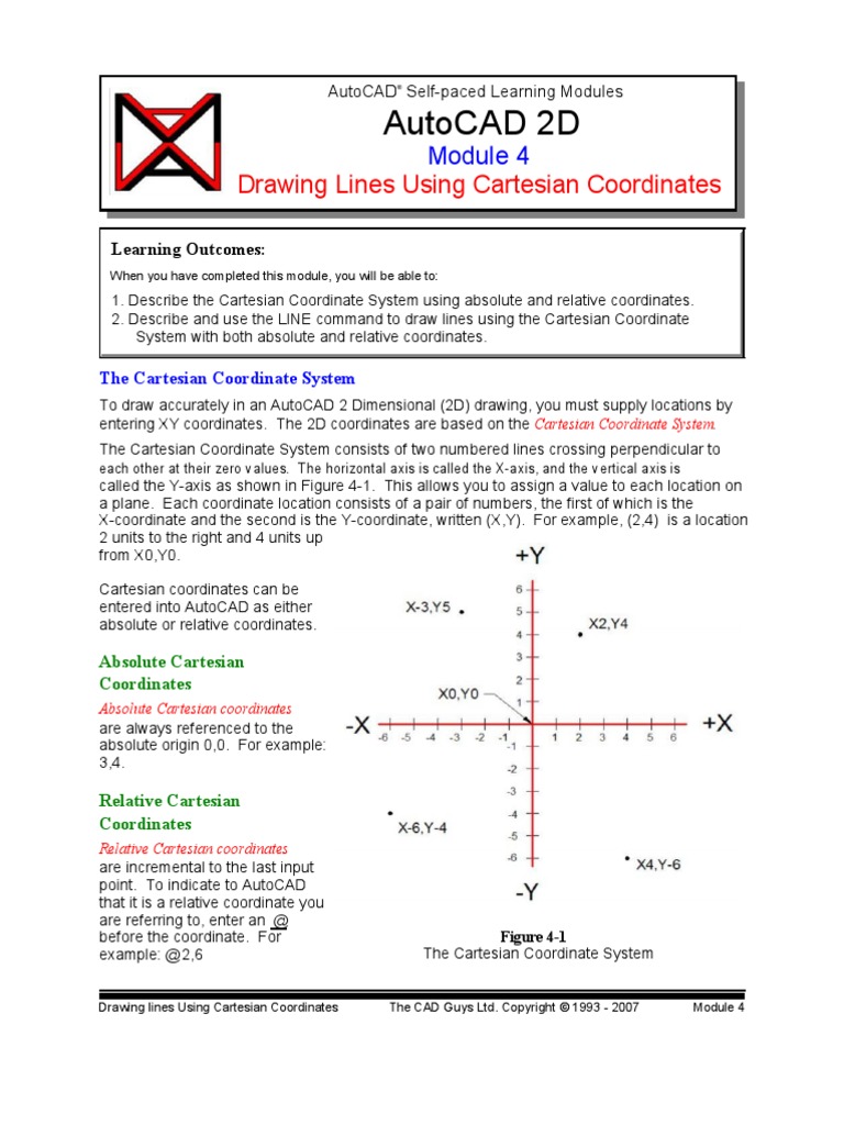 Autocad 2d Module 04 PDF | PDF | Cartesian Coordinate System | Computing