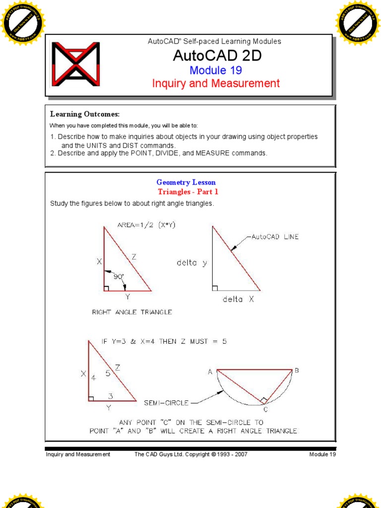 Autocad 2d Module 19 PDF | PDF | Auto Cad | Rotation