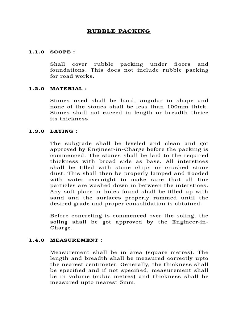 Rubble Packing | PDF