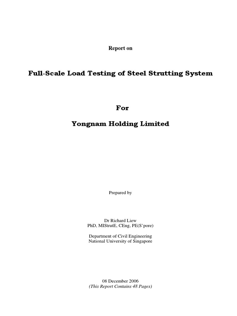 Full-Scale Load Testing of Strutting System | PDF | Buckling | Strength ...