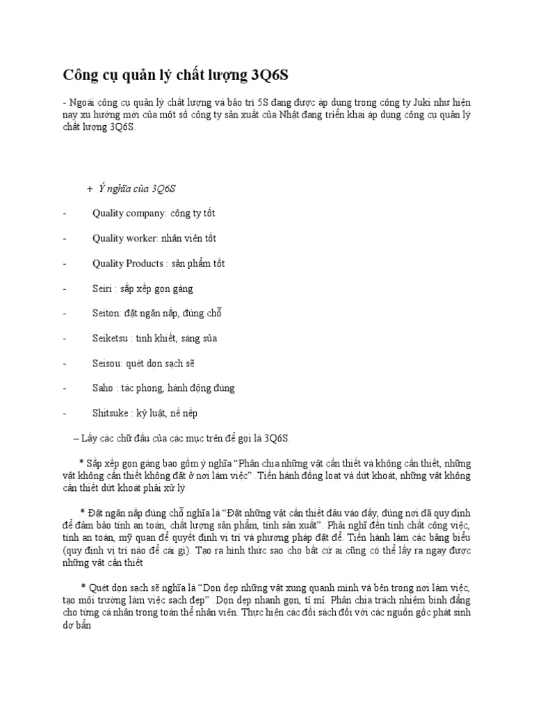 3Q6S-Công Cụ Quản Lý Chất Lượng | PDF