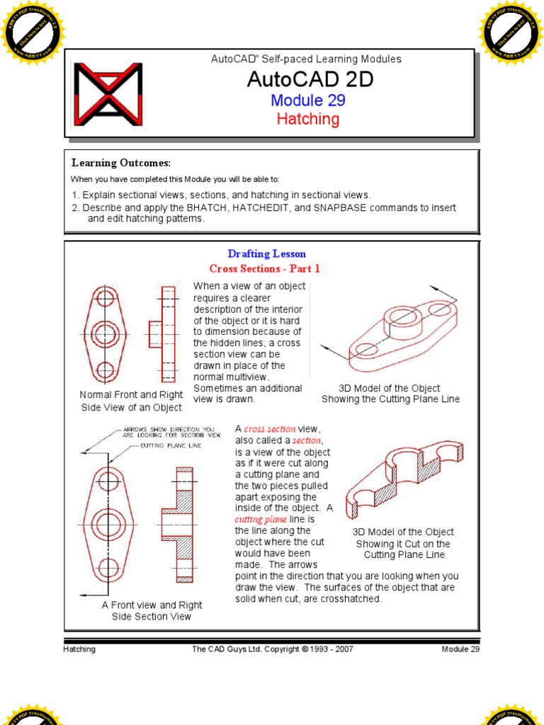 AutoCAD Hatching Techniques Module | PDF | Auto Cad | Teaching Mathematics