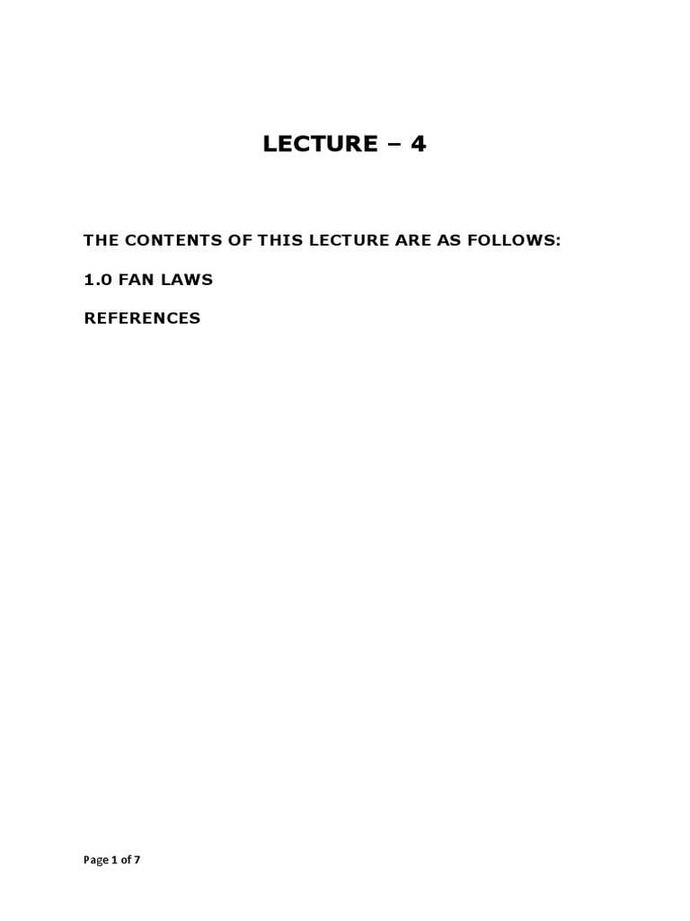 8.4 Mechanical Ventilation - Fan Laws | PDF