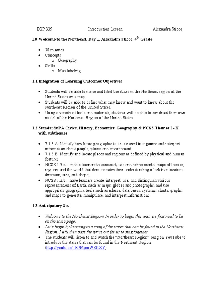 Intro Lesson Plan | PDF | Geography | Map