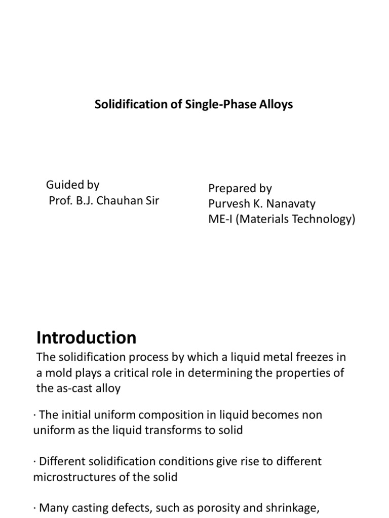 Solidification of Single-Phase Alloys | PDF | Casting (Metalworking ...