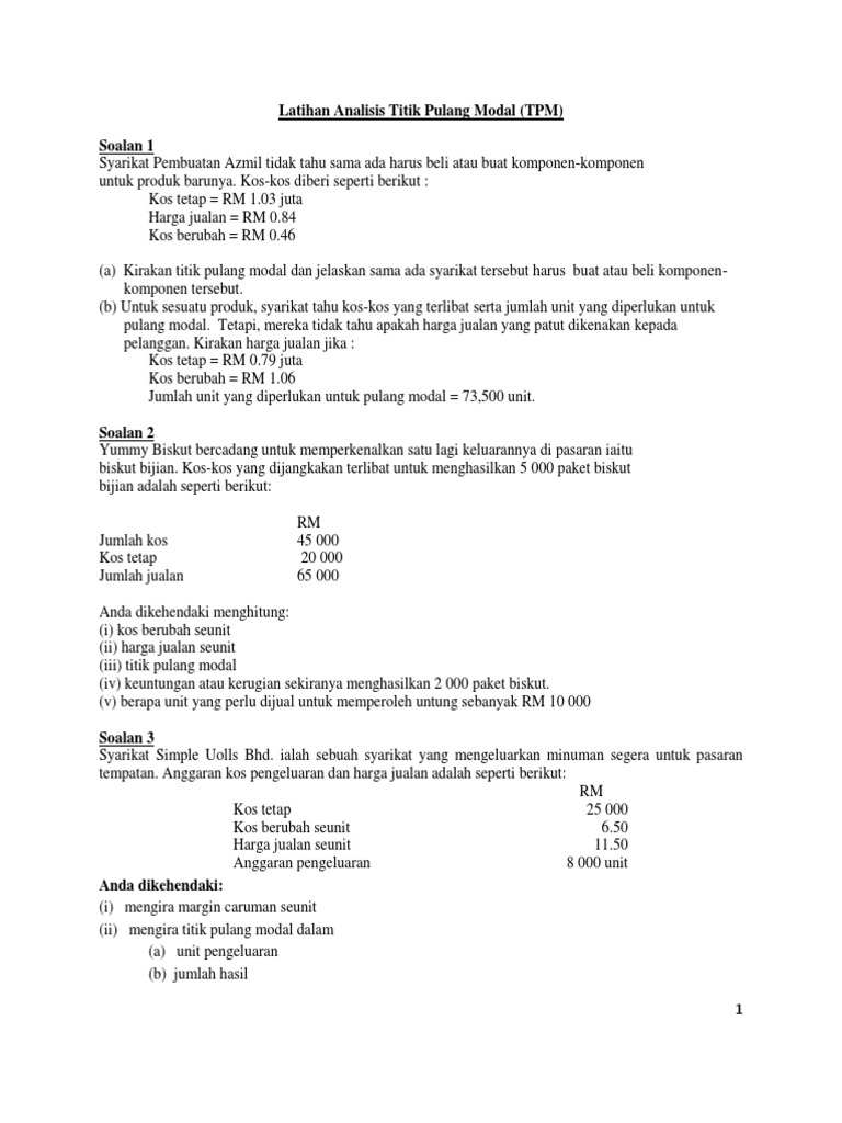 Latihan Analisis TPM | PDF