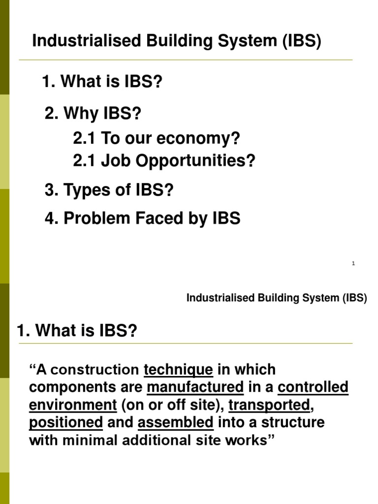 IBS Part1 | PDF | Precast Concrete | Industries