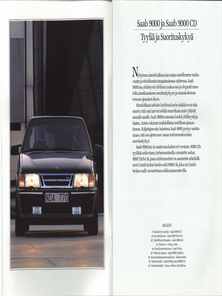 Saab 9000 Esite | PDF
