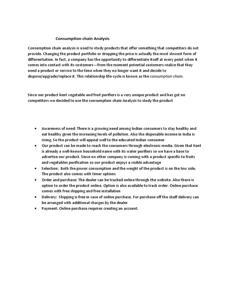 Consumption Chain Analysis | PDF