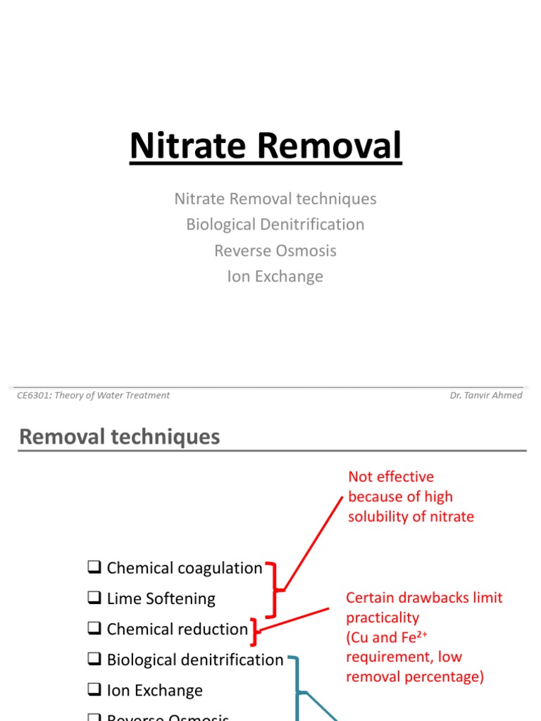 Nitrate Removal: Nitrate Removal Techniques Biological Denitrification ...