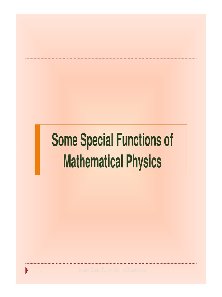 Mathematical Physics Special Functions | PDF | Special Functions | Equations